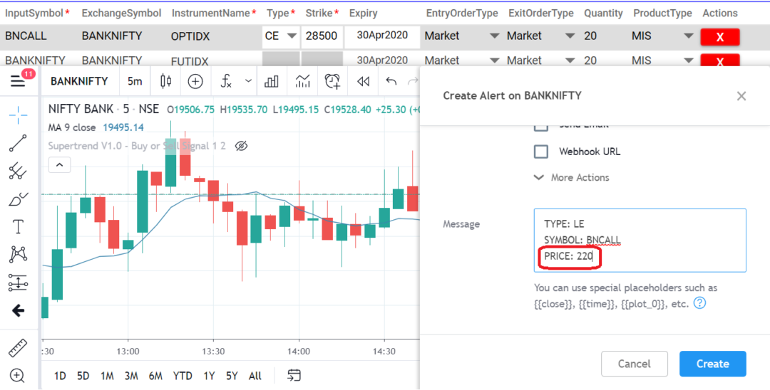 TradingView using underlying to trade in derivatives - MyCoder